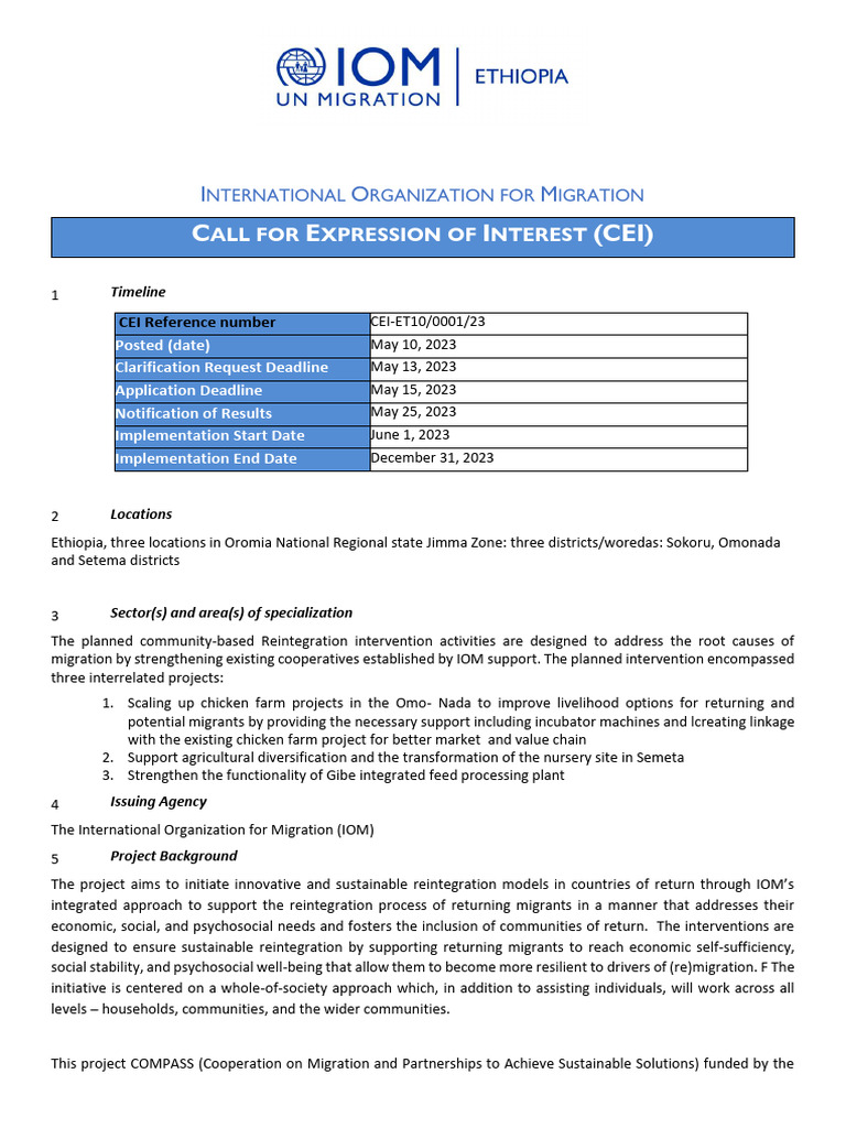 Call For Expression of Interest | PDF | Business | Finance & Money Management