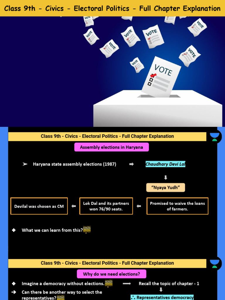 Electoral Politics Full Chapter Explanation | PDF | Elections | Voting