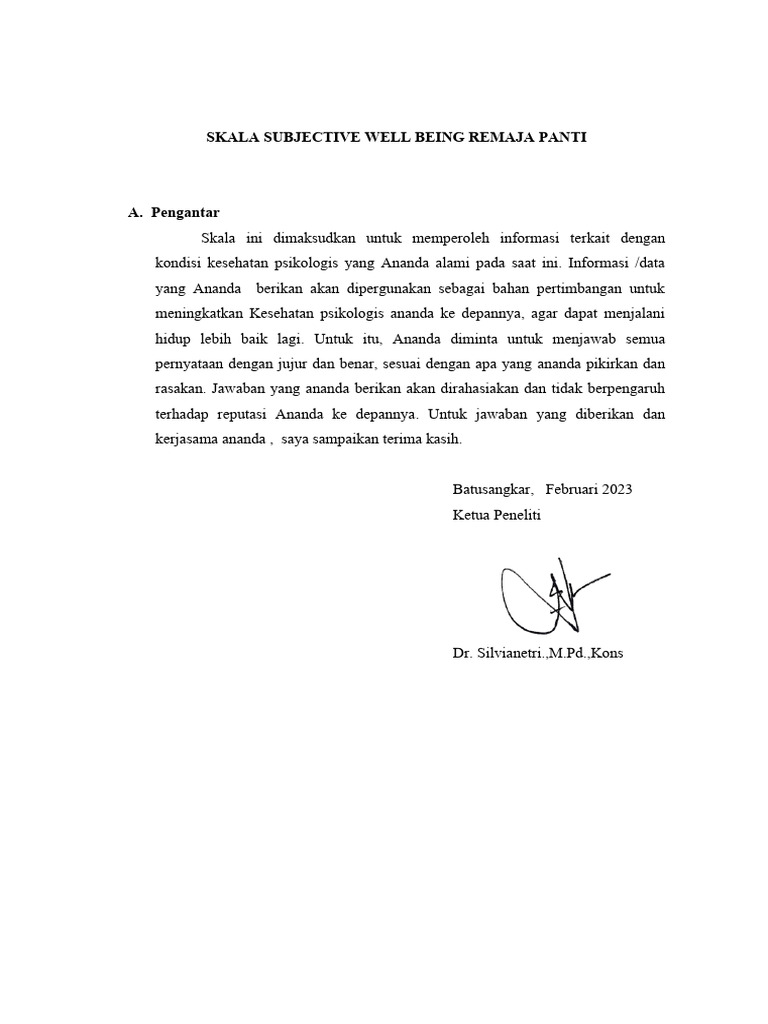 SKALA SWB - Contoh | PDF