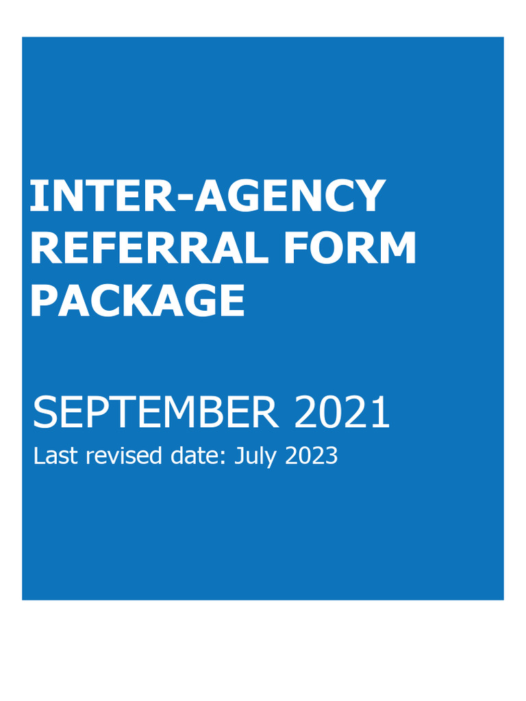 Inter-Agency Referral Form Package International | PDF