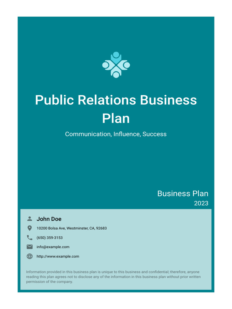 Public Relations Business Plan Example | PDF | Marketing | Public Relations Public Relations Business Plan Example | PDF | Marketing | Public Relations
