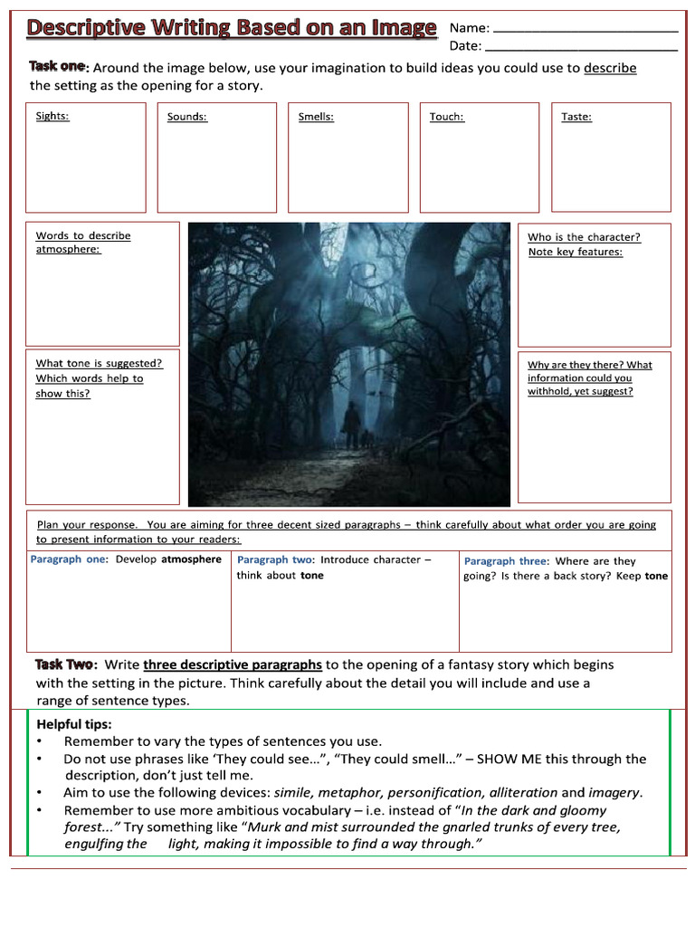 T1 CA2 Descriptive Writing | PDF
