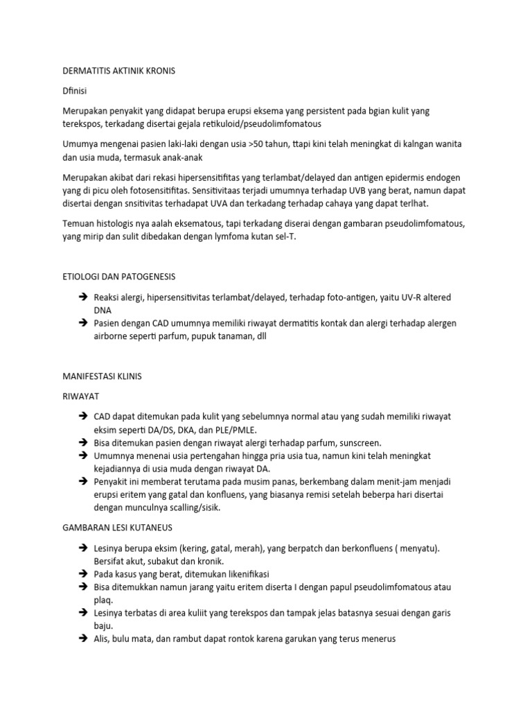 Dermatitis Aktinik Kronis | PDF