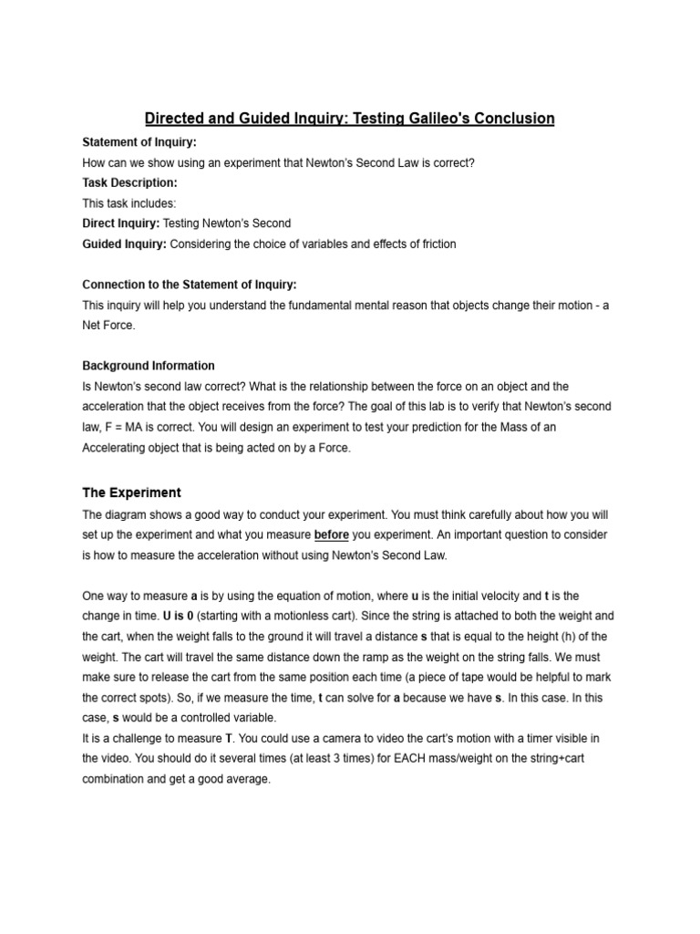 Science Experiment Summative | PDF | Force | Mass