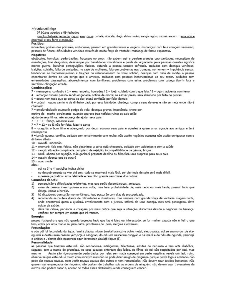Odu 7: Significado e Características | PDF