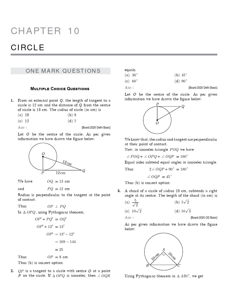 Circle 10th | PDF | Circle | Perpendicular