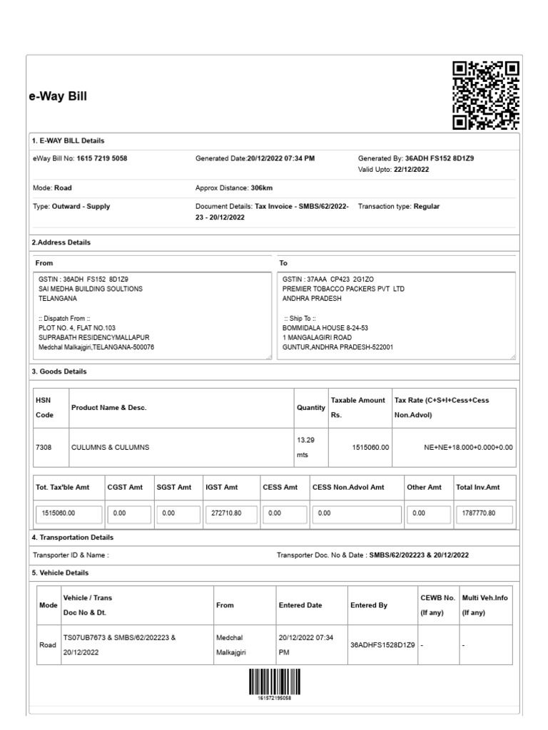 E-Way Bill System | PDF