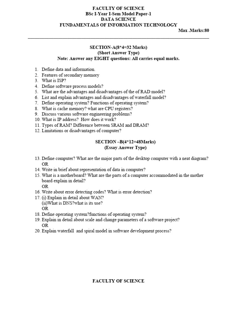 Data Science Model Papers | PDF