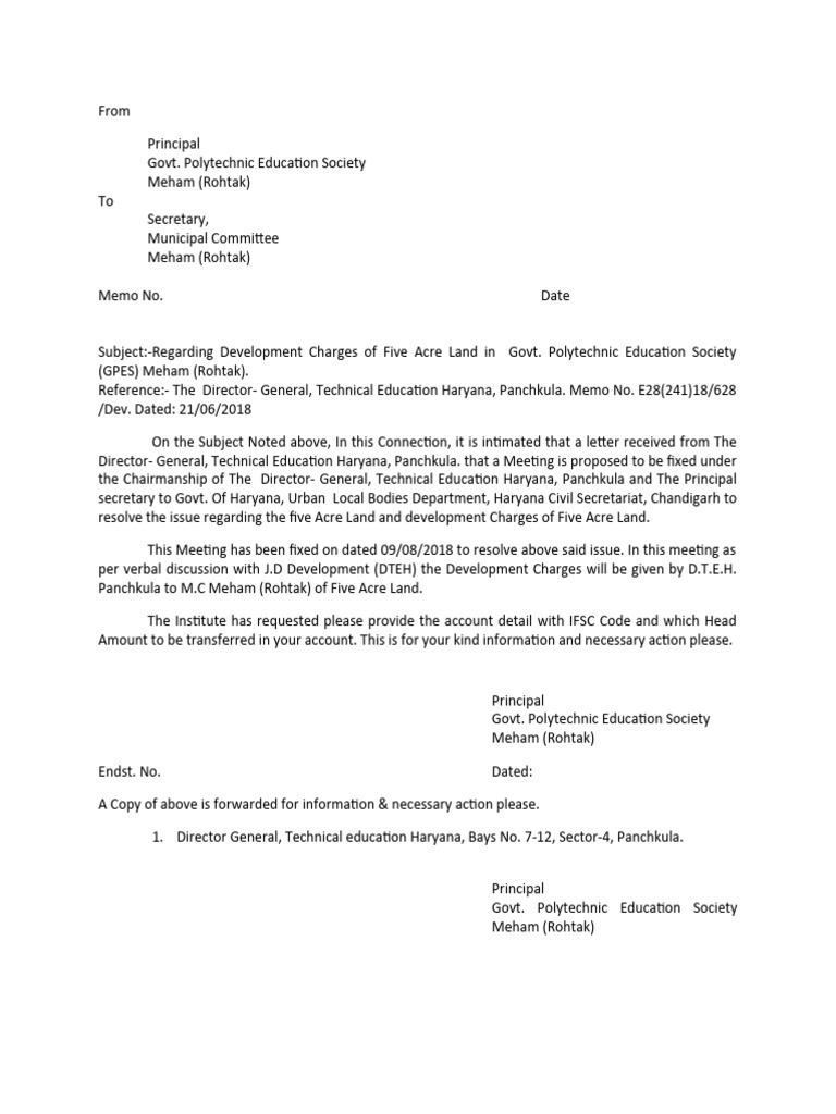 Devlopment Charges Letterof Land | PDF