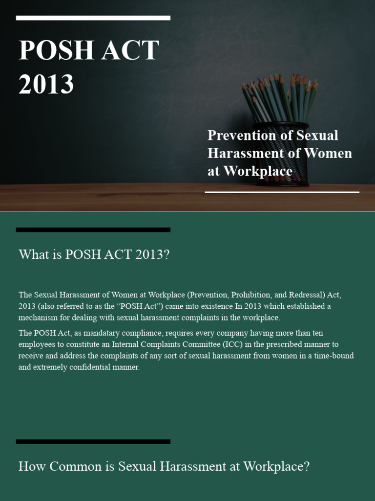 Posh Act 2013 | PDF | Sexual Harassment | Justice