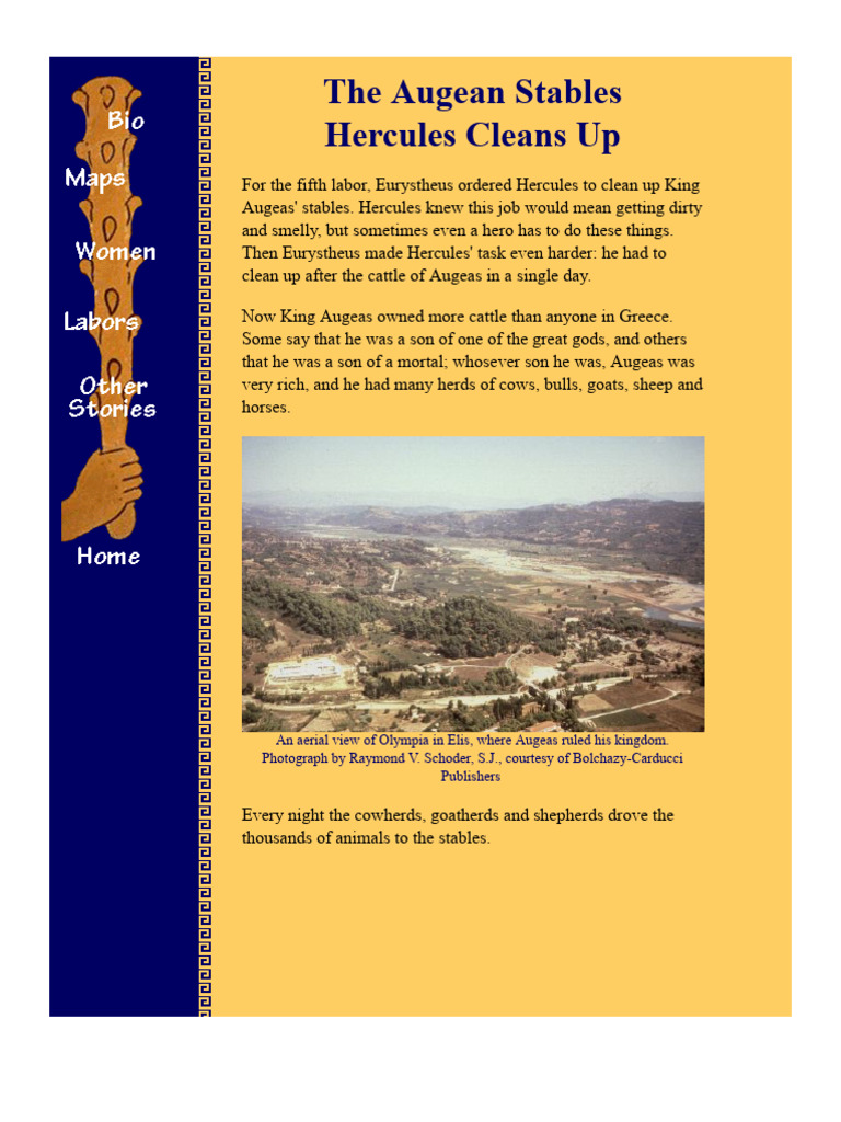 Hercules' Fifth Labor - The Augean Stables | Download Free PDF | Greek ...