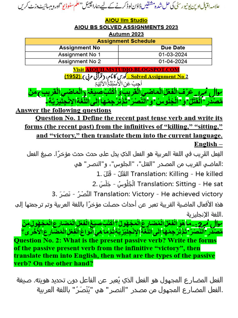 AIOU BS Is Solved Assignment | PDF