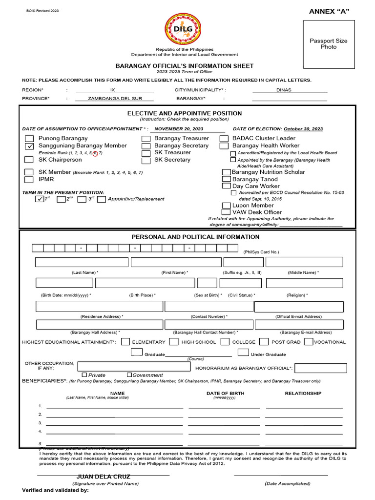 BOIS Revised 2023 | PDF