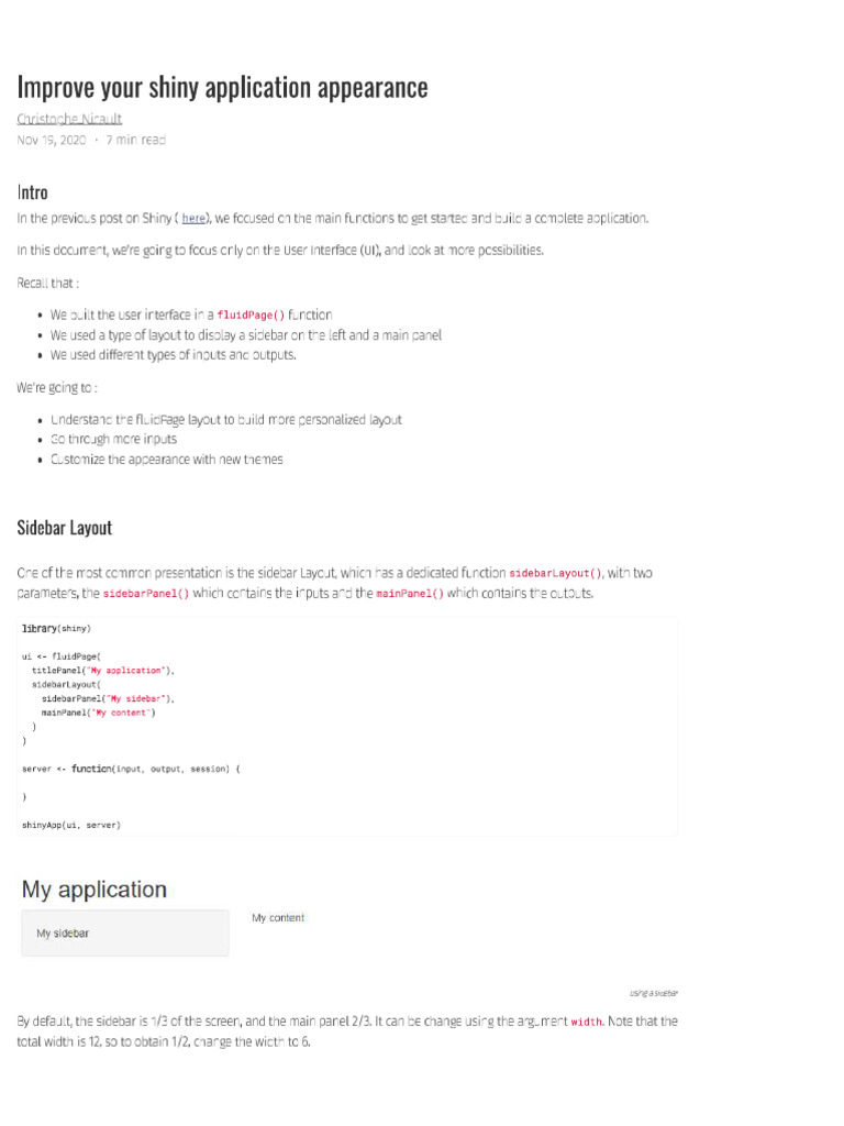Improve Your Shiny Application Appearance | PDF