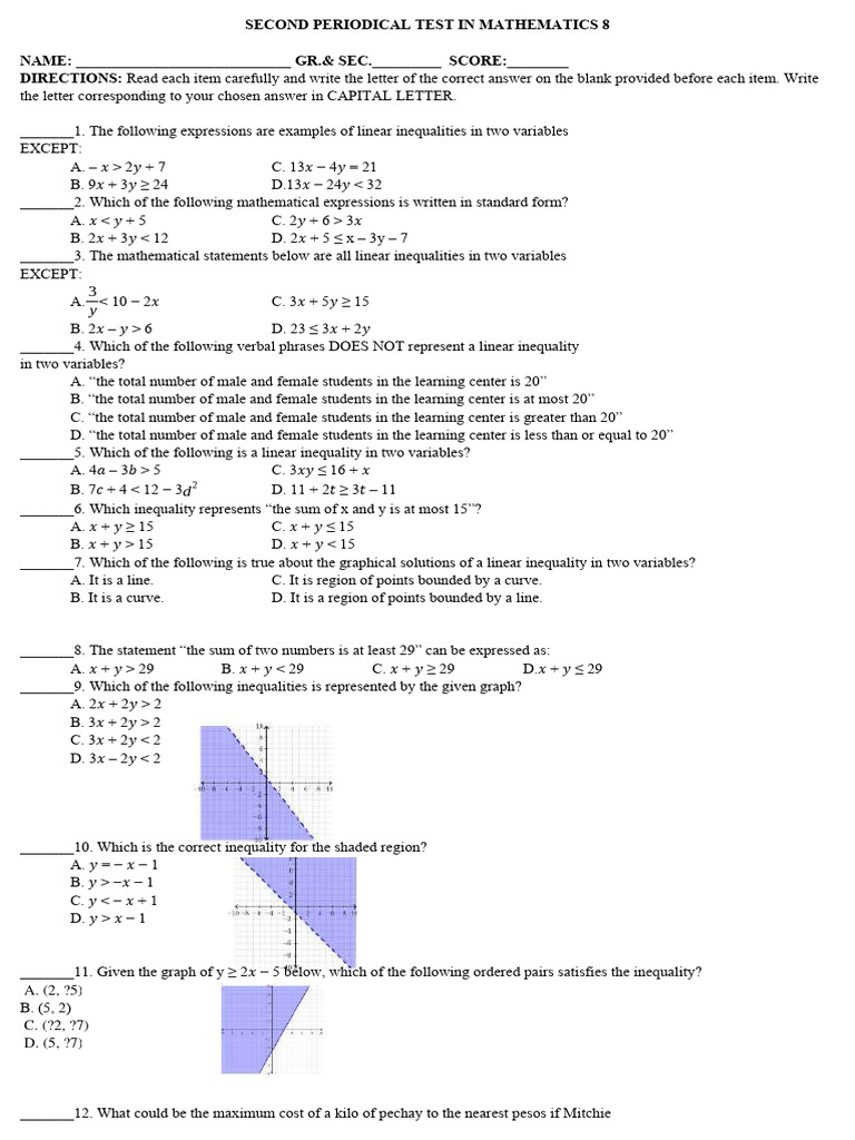 PT G8 Mathematics | PDF | Function (Mathematics) | Mathematical Concepts