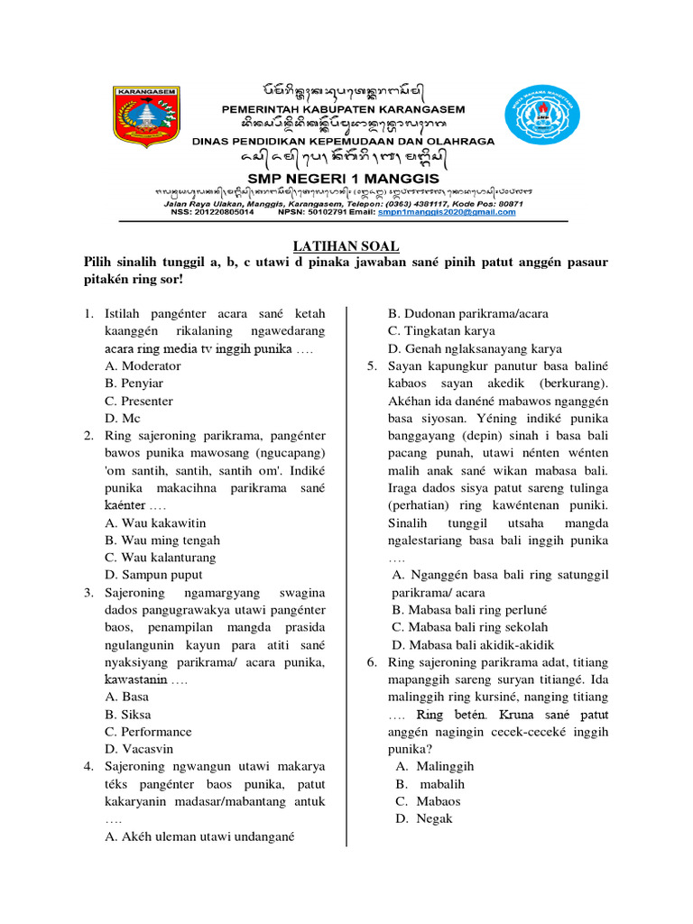 Latihan Soal Pas 9 | PDF