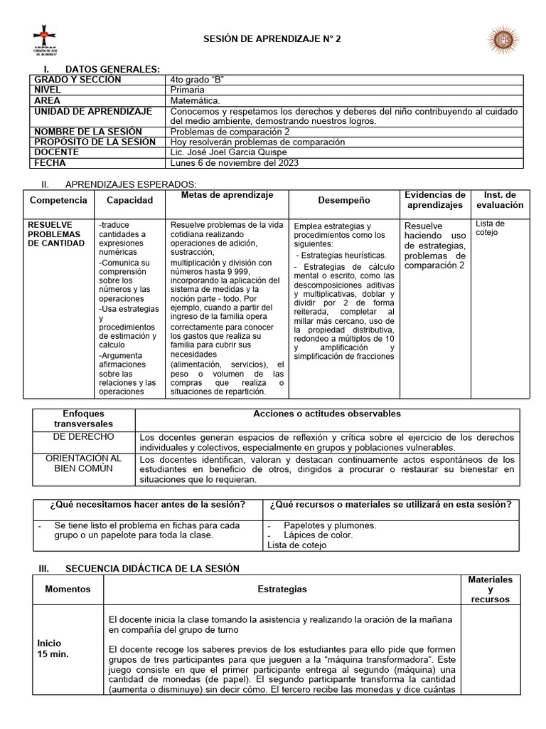 Sesión de Aprendizaje Semana 2 | PDF | Evaluación | Aprendizaje Sesión de Aprendizaje Semana 2 | PDF | Evaluación | Aprendizaje
