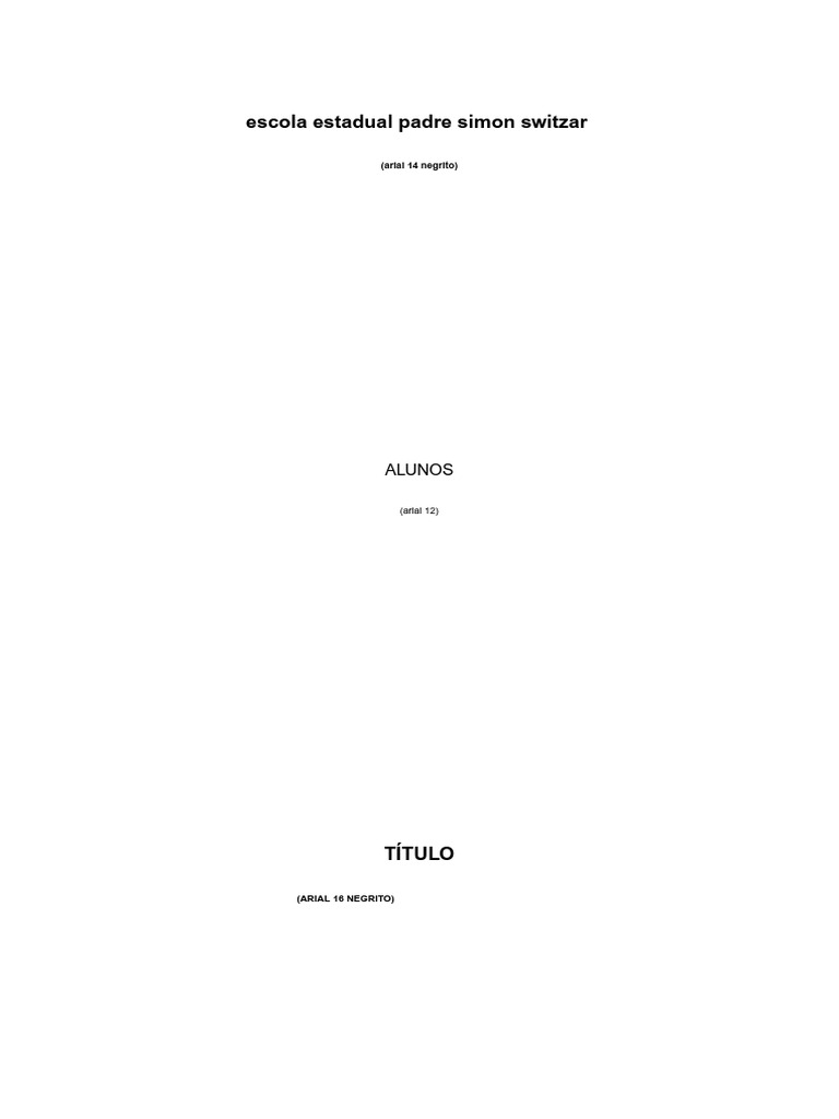 TCC Escola Estadual Padre Simon Switzar | PDF