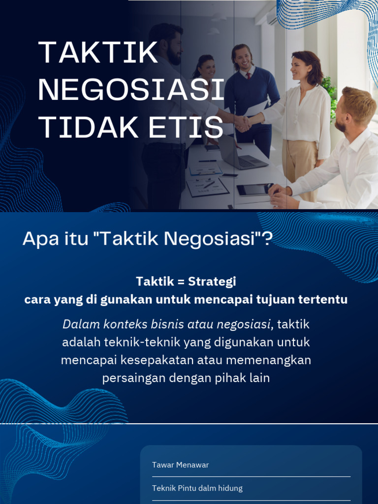 Taktik Negosiasi Tidak Etis | PDF