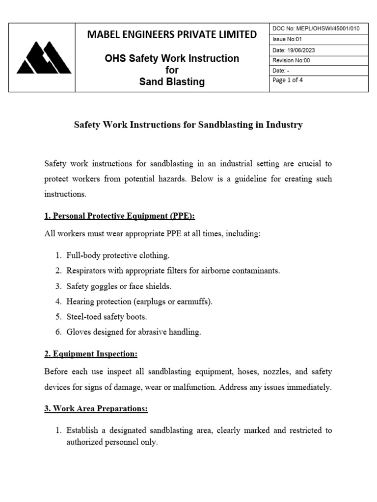 Sand Blasting | PDF