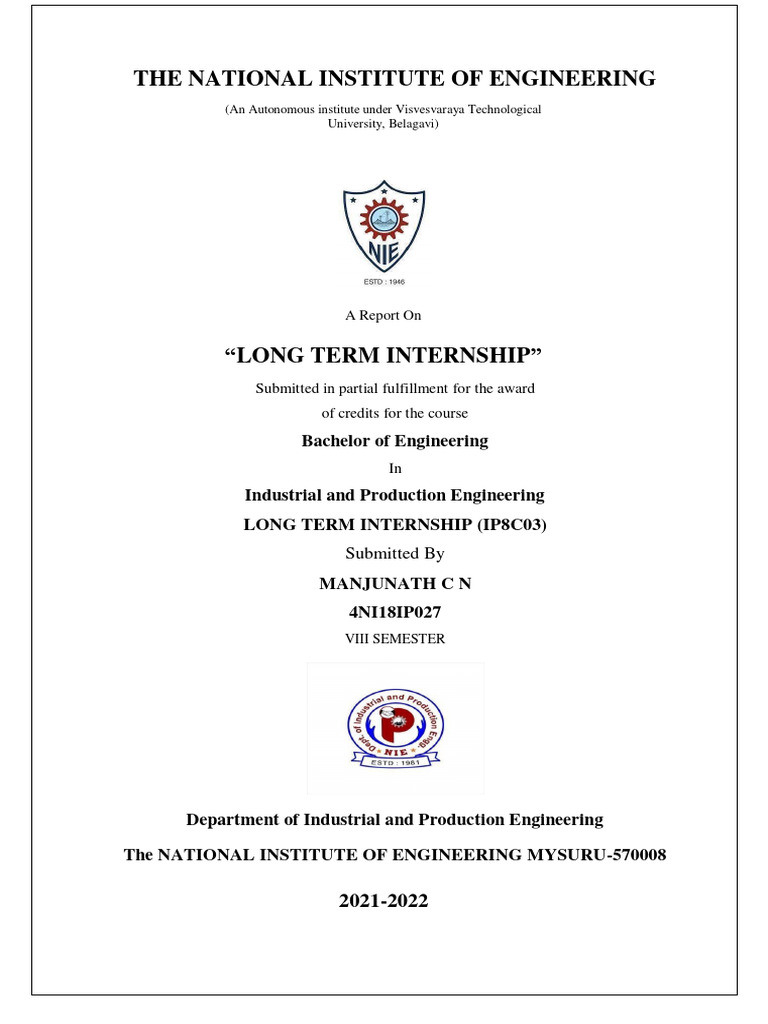 Internship Report Manjunath | PDF
