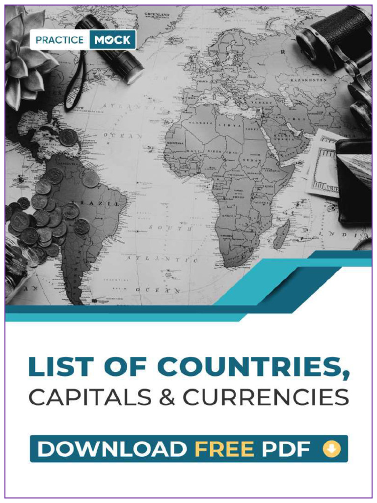 List of Countries Capitals Currencies Download Free PDF - Compressed ...
