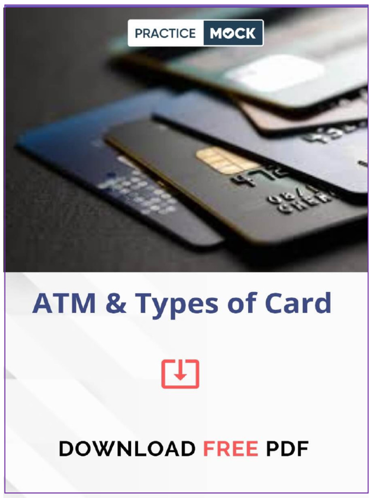 ATMs Types of Cards PDF | PDF | Business | Finance & Money Management