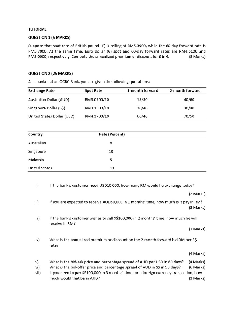Tutorial Final (Questions) | PDF