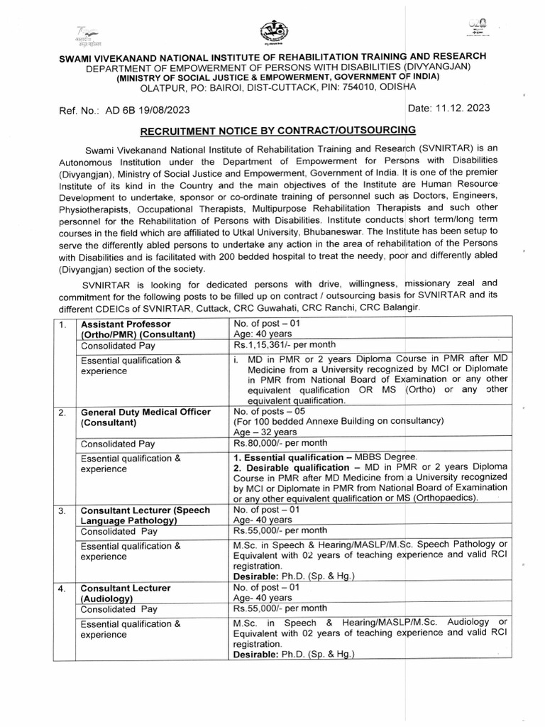 Detailed Recruitment Notice by Contract or Oursourcing | PDF