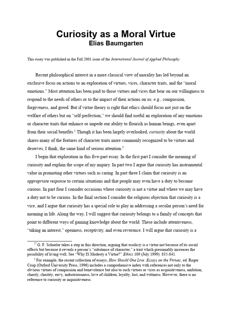 Curiosity | PDF | Curiosity | Virtue