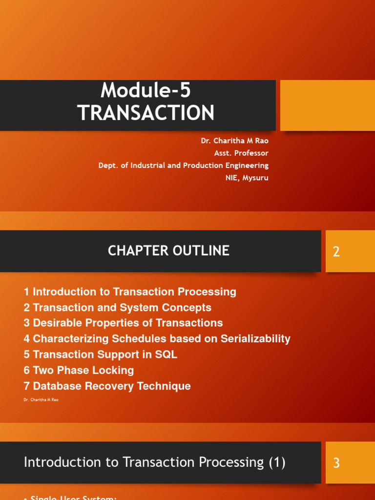 Module-5 Transaction | Download Free PDF | Database Transaction | Computing