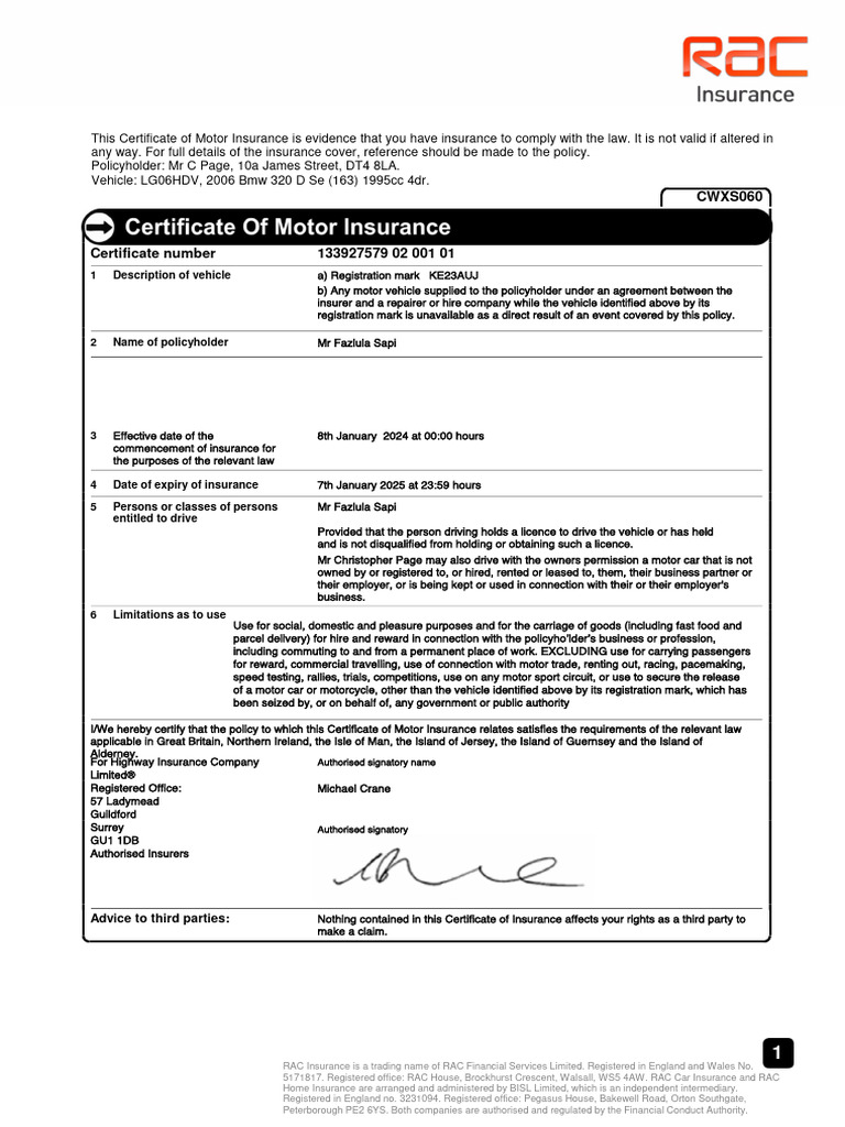 Policy Document | PDF | Vehicle Insurance | Insurance