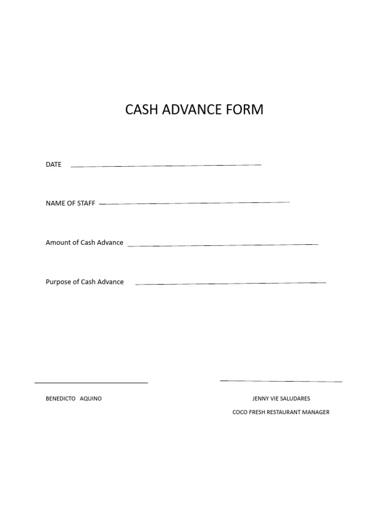 Cash Advance Form | PDF