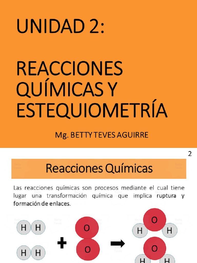 UNIDAD 2 - CLASE 3-Estequiometría | PDF UNIDAD 2 - CLASE 3-Estequiometría | PDF