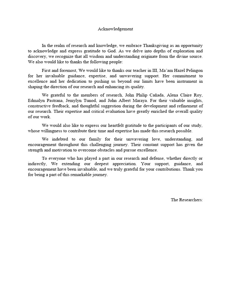 Acknowledgement | PDF | Psychological Concepts | Learning