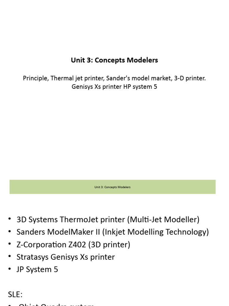 Unit 3 | PDF | 3 D Printing | Printer (Computing)