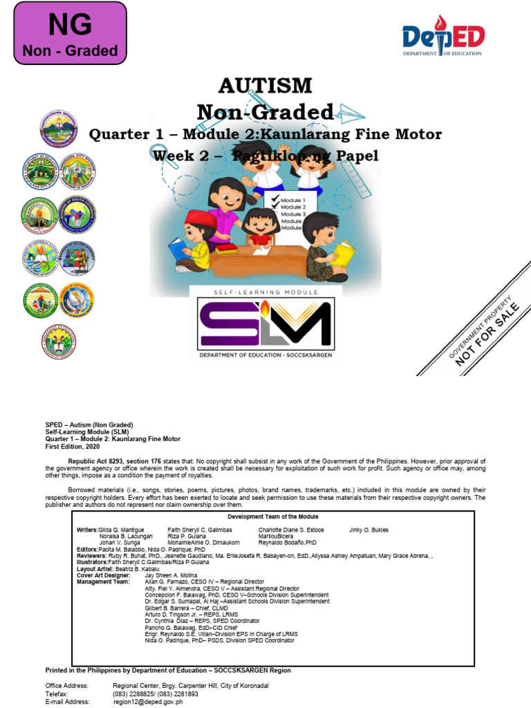 8 SPED AUTISM FINAL Module 2 Fine Motor | PDF | Learning | Understanding