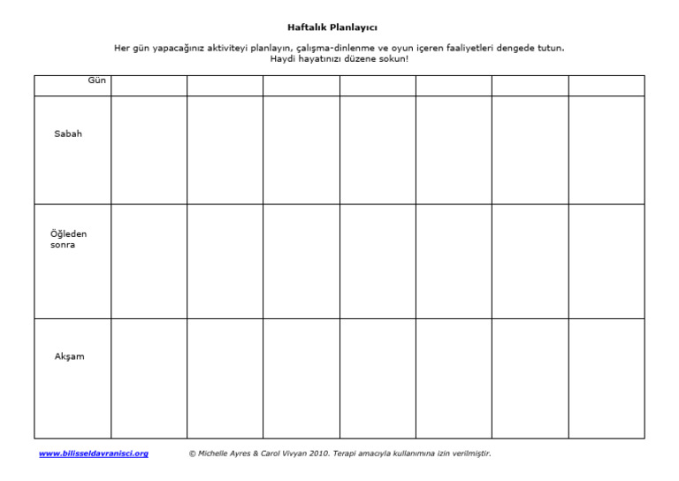 Haftalik Planlayici | PDF