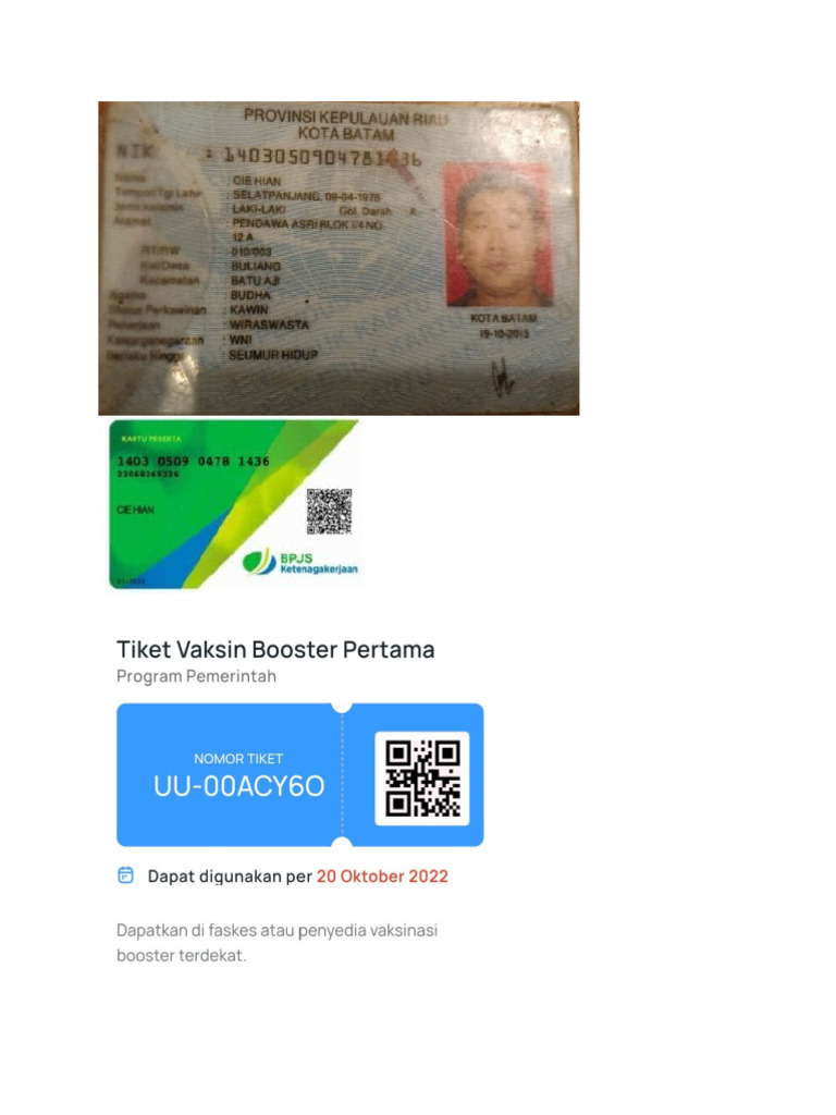 KTP, BPJS & VAKSIN (IMB) | PDF