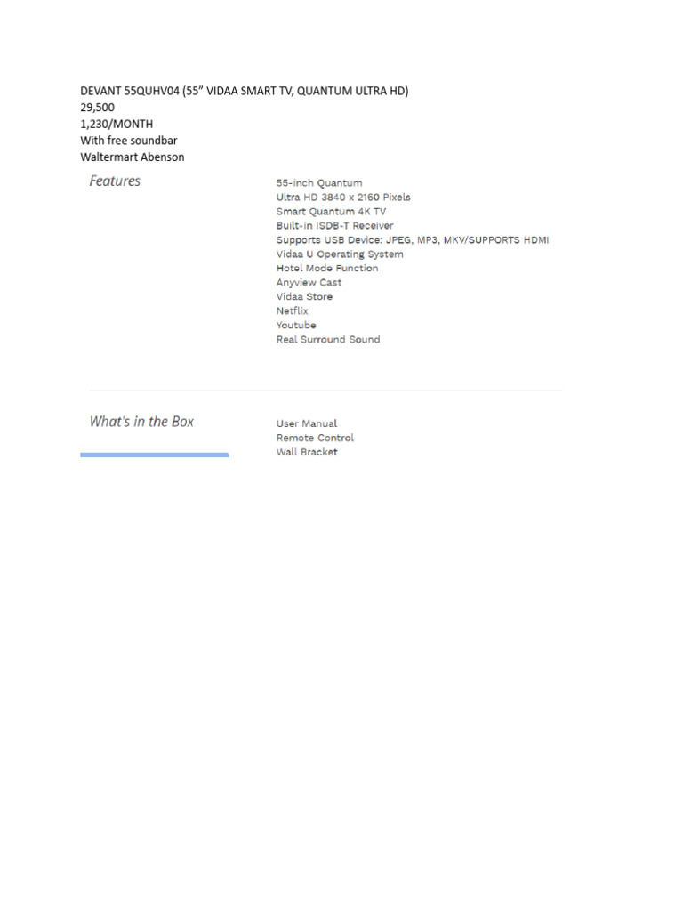 TV Specs | PDF | Cable Television | Digital Technology