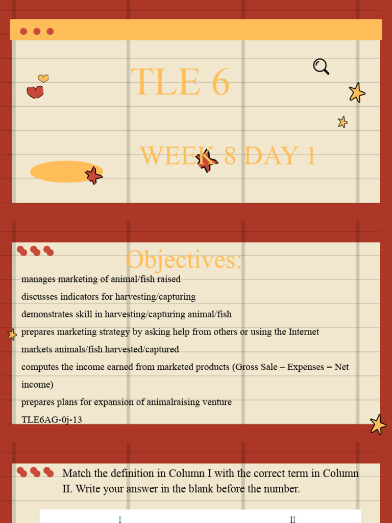 Tle 6 Week 8 Day 1 | PDF