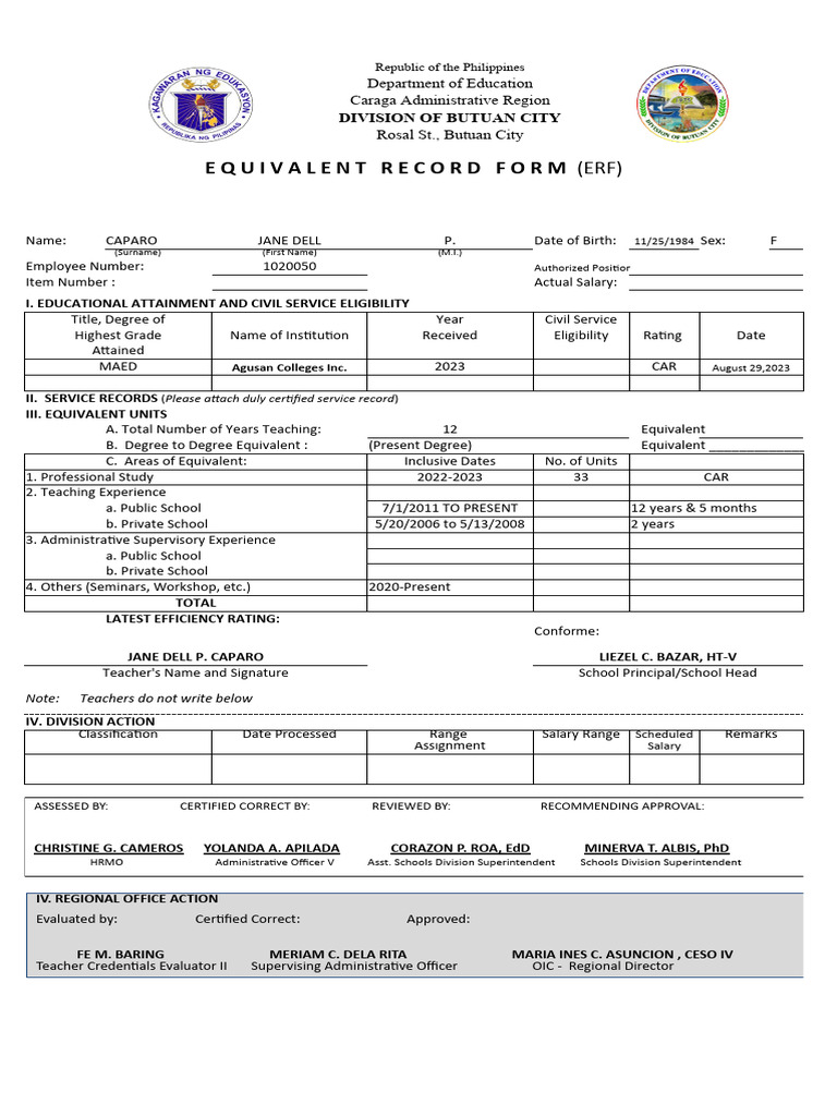 ERF Form Req 2023 | Download Free PDF | Thesis