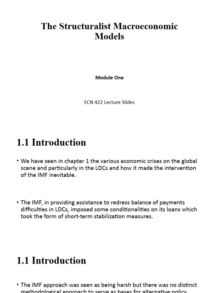 Structuralist Model | PDF | Supply (Economics) | Interest