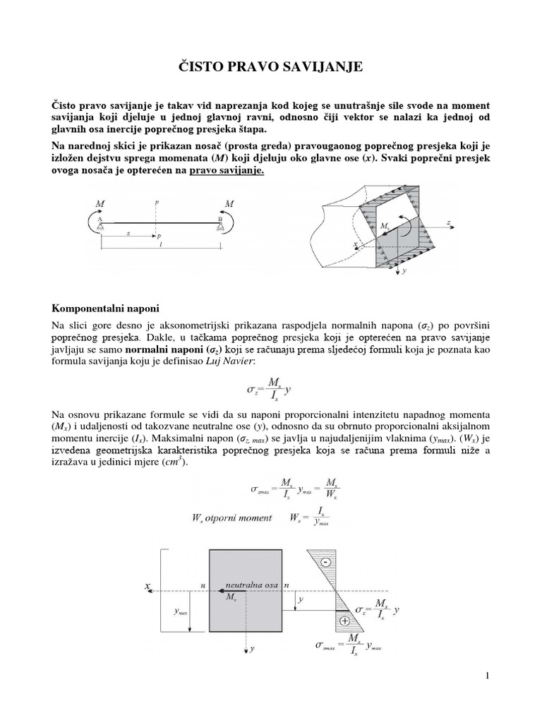 Pravo I Koso Savijanje - 5, Predavanje | PDF