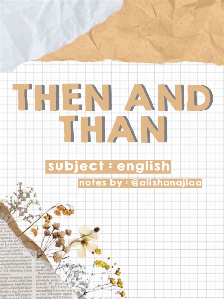Then and Than | PDF