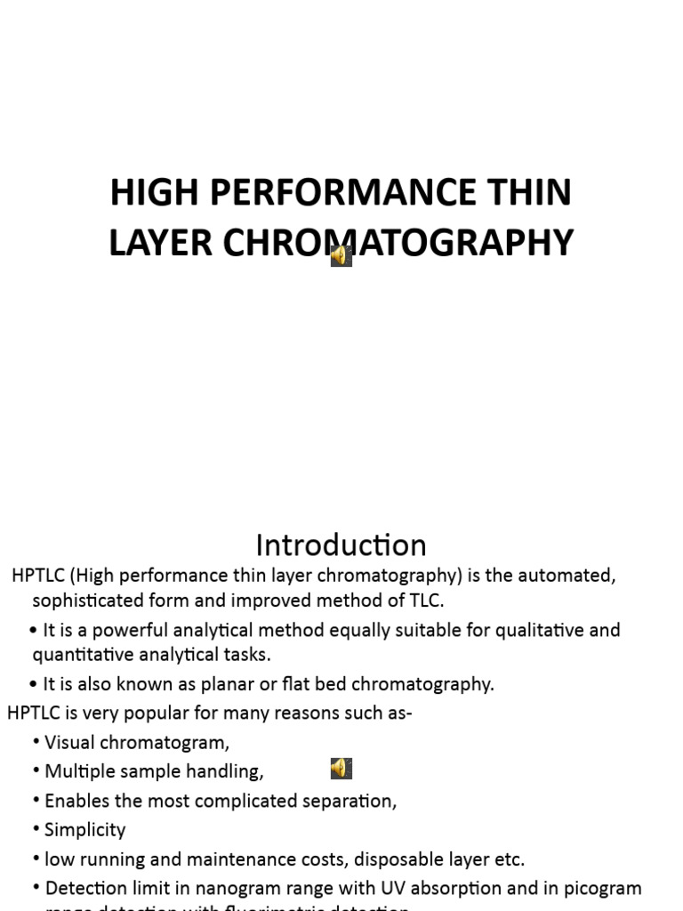 High Performance Thin Layer Chromatography | PDF