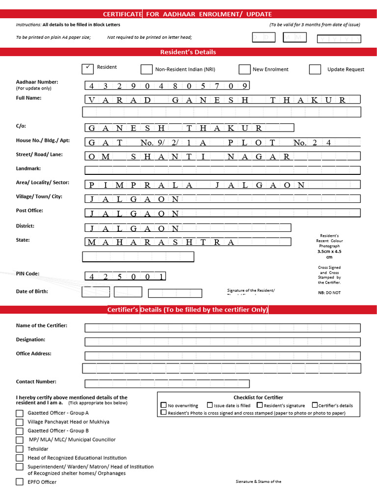 Aadhaar Enrolment Guide | PDF | Freight Transport | Written Communication