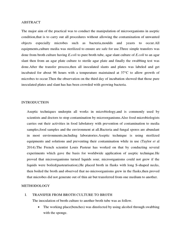 ASEPTIC TECHNIQUES | PDF