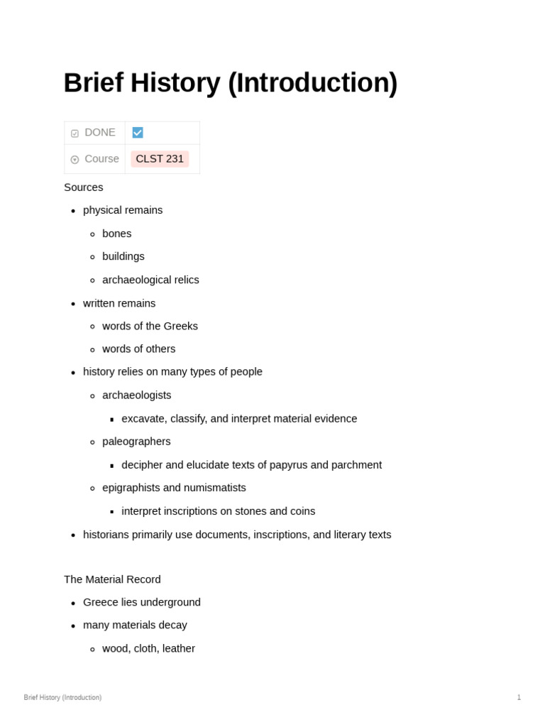 Brief History (Introduction) | PDF