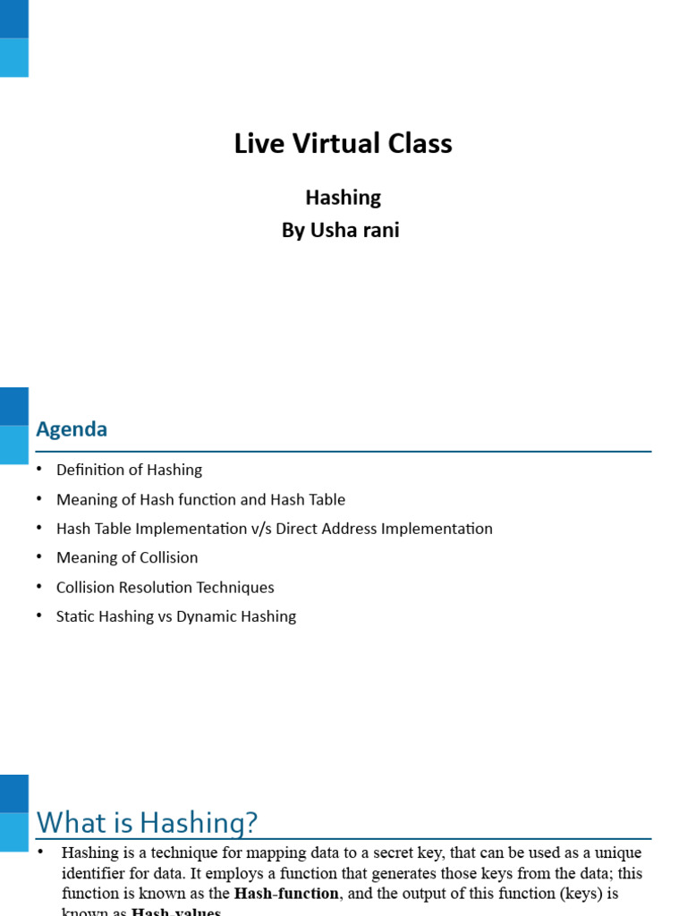 SRM LVC 10 Hashing | PDF | Algorithms And Data Structures | Data